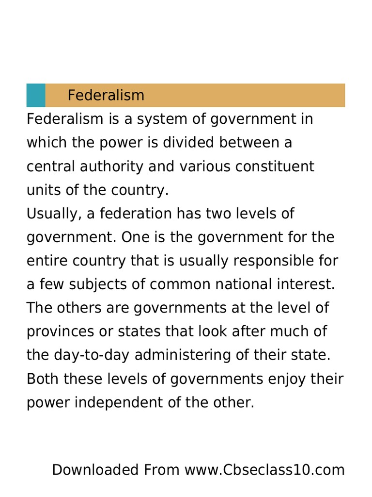 Key Features of Federalism Explained | PDF | Federalism | Federation