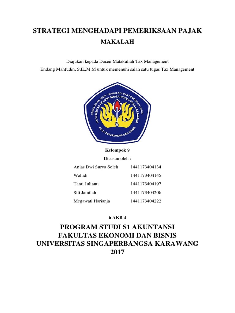 Strategi Menghadapi Pemeriksaan Pajak | PDF Strategi Menghadapi Pemeriksaan Pajak | PDF