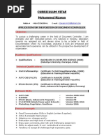 Document Controller CV Format | PDF | Microsoft Excel | Computing