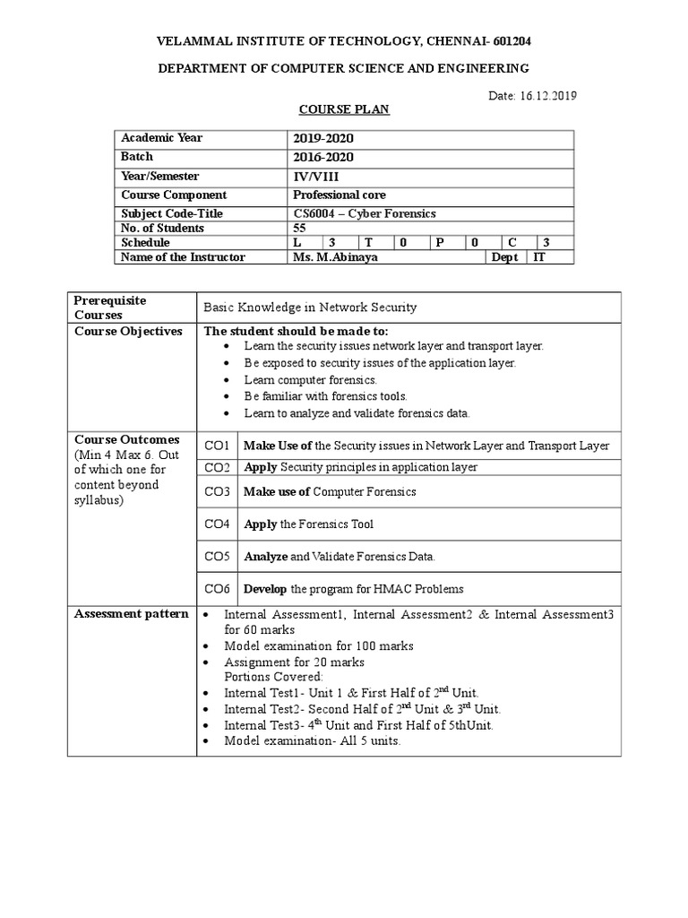 Lesson Plan | PDF | Computer Forensics | Digital Forensics