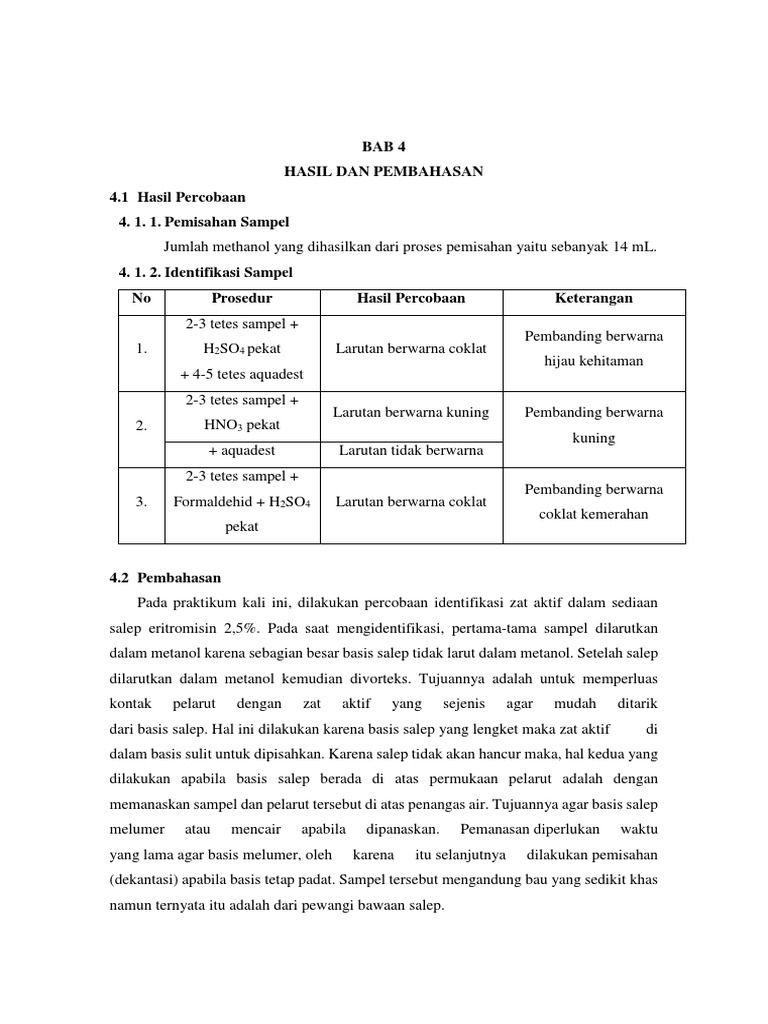 BAB 4 Identifikasi Zat Aktif Dalam Eritromisin | PDF