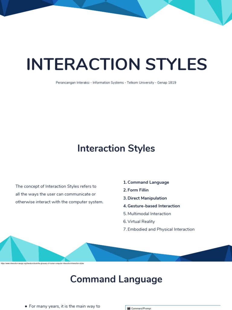 Interaction Styles Overview | PDF | Graphical User Interfaces | User ...