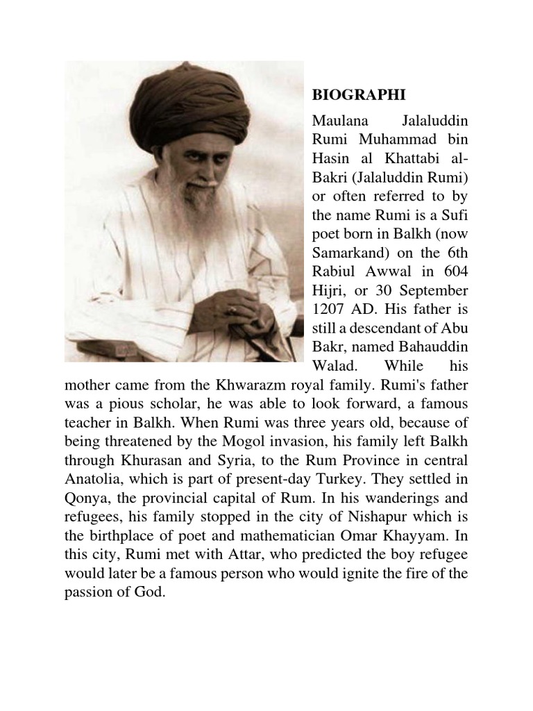 Jalaluddin Rumi | PDF | Rumi | Sufism