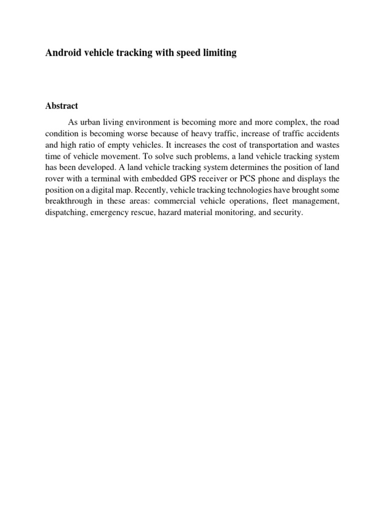Android Vehicle Tracking With Speed Limiting | PDF | Android (Operating System) | Computing