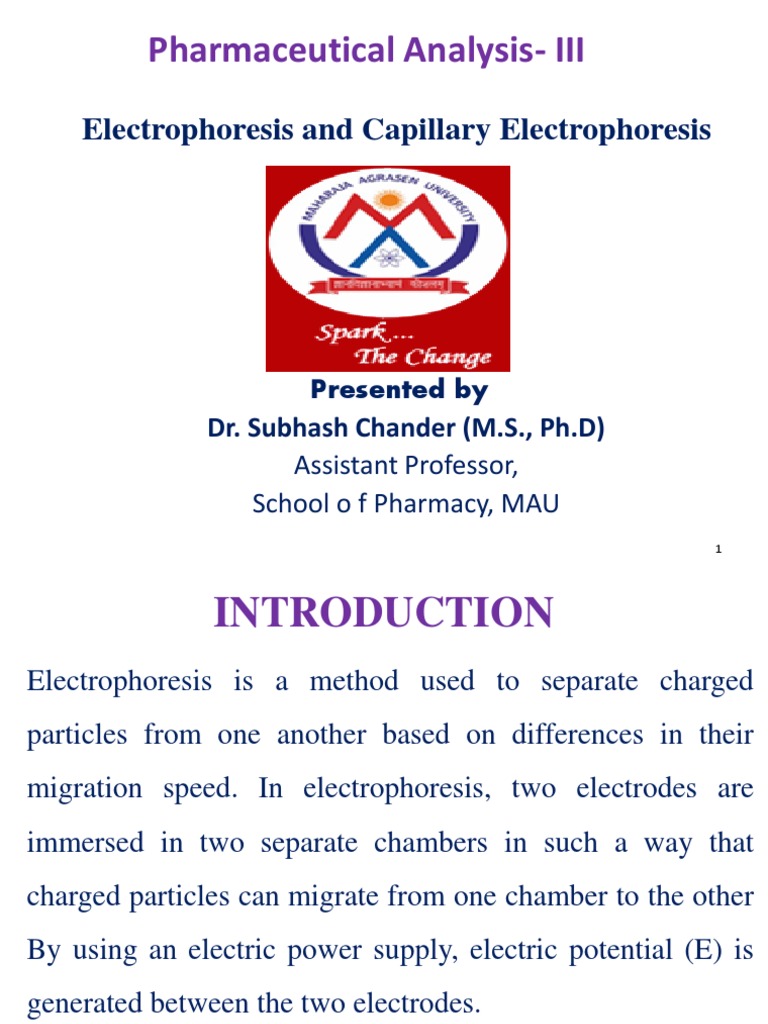 Electrophoresis and Capillary Electrophoresis PDF | PDF | Capillary ...