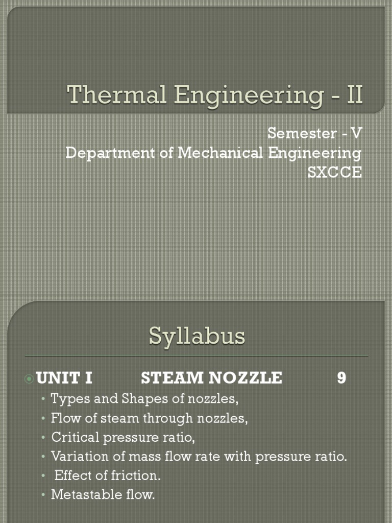 Thermal Engineering Concepts for Diploma | PDF | Nozzle | Engineering