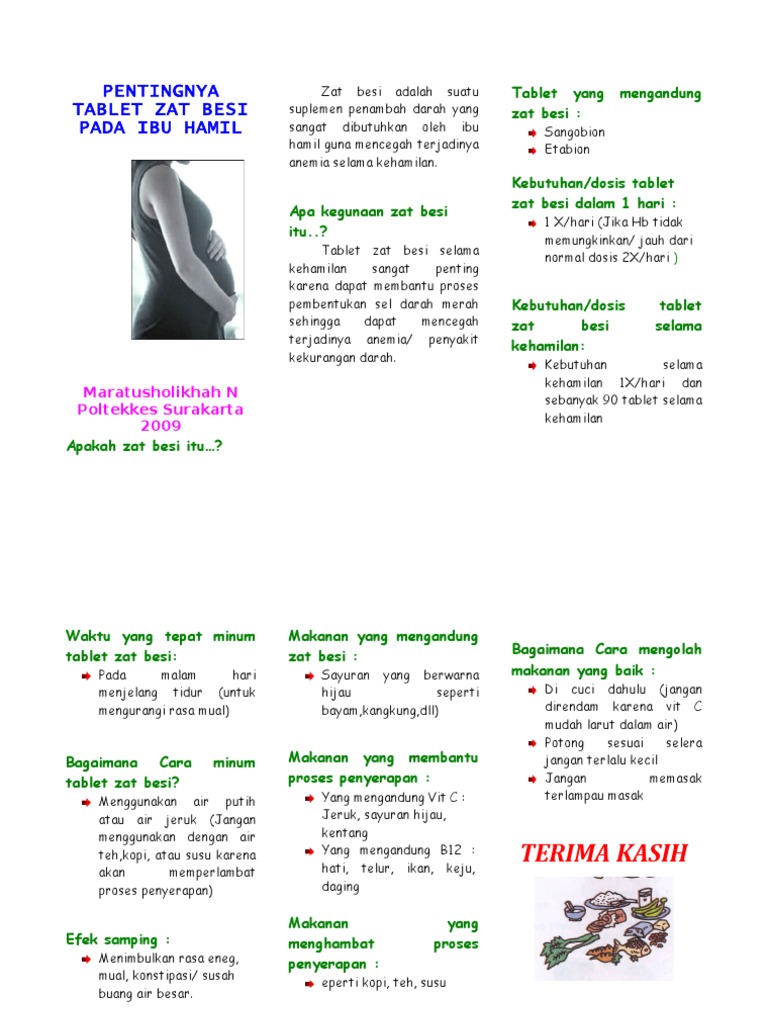 Leaflet Tablet Fe Zat Besi | PDF