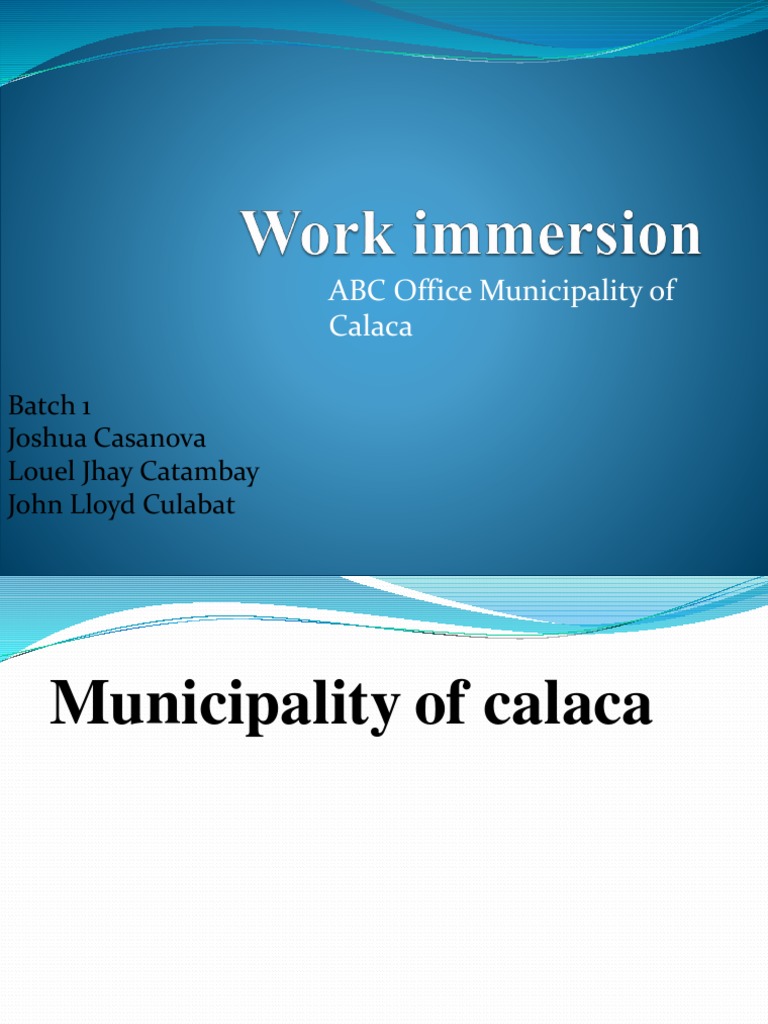 Batch 1 Powerpoint in Work Immersion | PDF | Economic Development ...