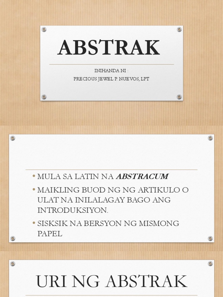 Kahulugan NG Abstrak | PDF