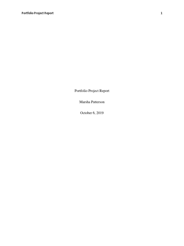 Portfolio Project Report | PDF | Jp Morgan Chase | Microsoft