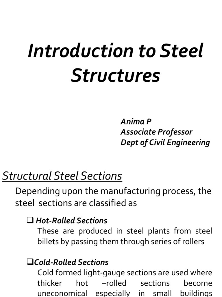 INtro To Steel | PDF | Truss | Rolling (Metalworking)