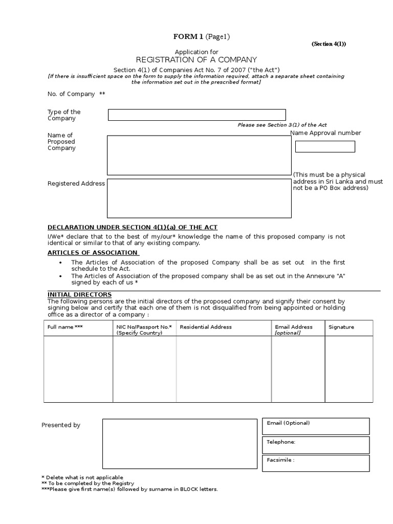 Form 1 | Download Free PDF | Government Information | Government