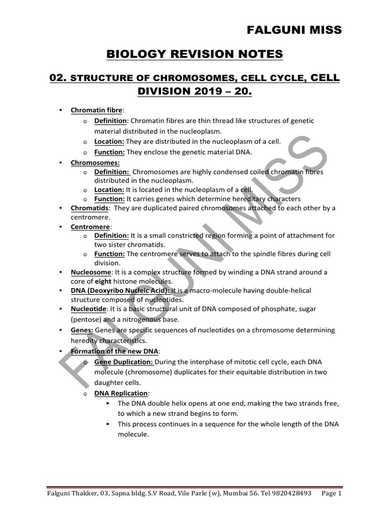 02 BIO X ICSE Cell Division-1 | PDF | Mitosis | Meiosis
