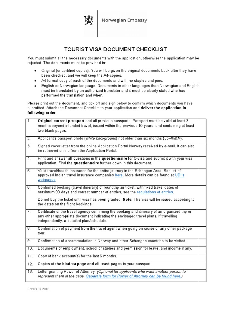 Visa Checklist | PDF | Travel Visa | Passport
