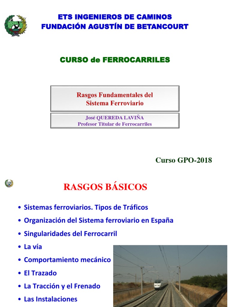 T1. Elementos Del Sistema Ferroviario | PDF | Transporte ferroviario ...