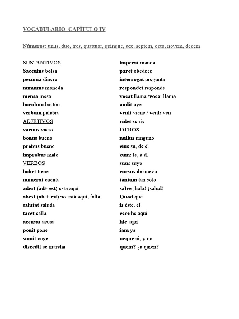 Vocabulario Cap 4 Llpsi | PDF