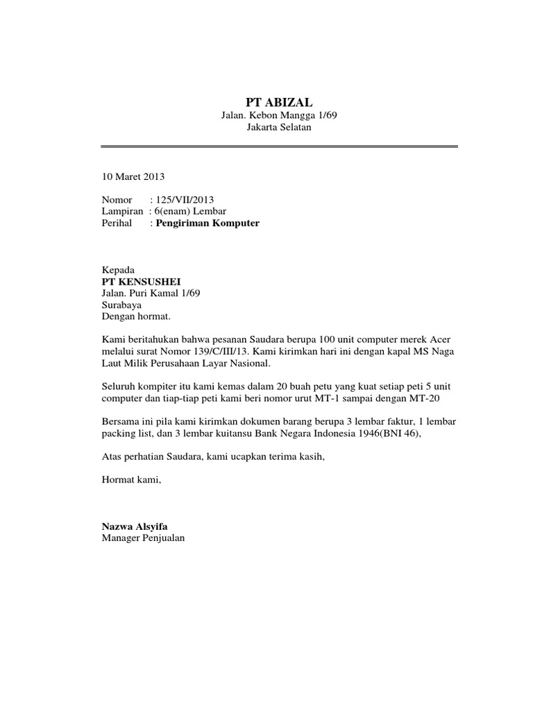 Latihan Surat 1 | PDF