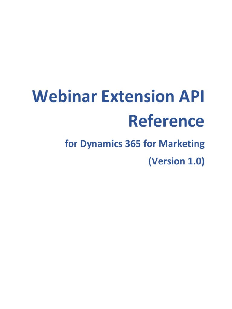 Webinar Extension API Reference | PDF | Json | Hypertext Transfer Protocol