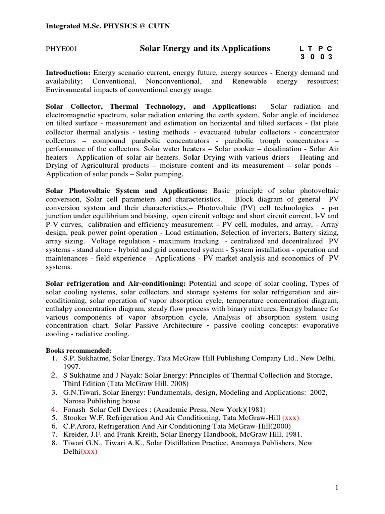Solar Energy Fundamentals and Applications | PDF | Solar Power ...