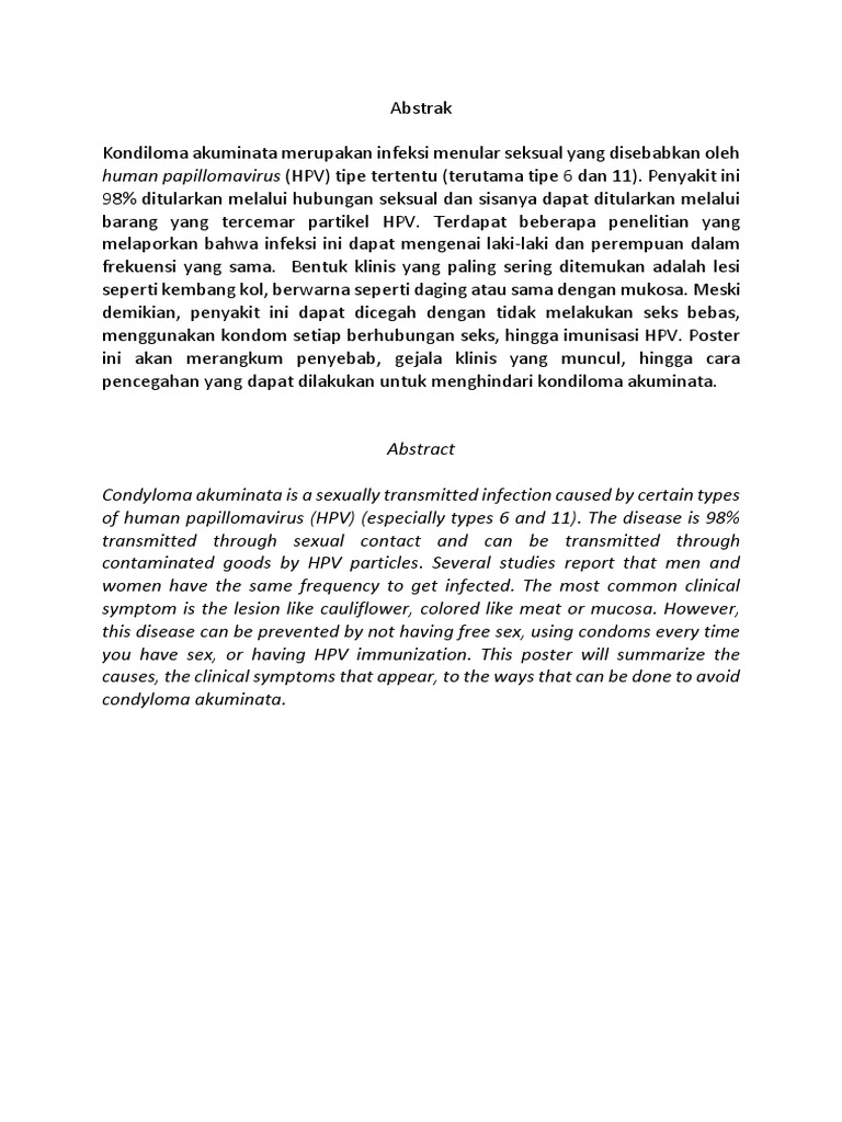 Abstrak Poster IMS Kondiloma Akuminata | PDF