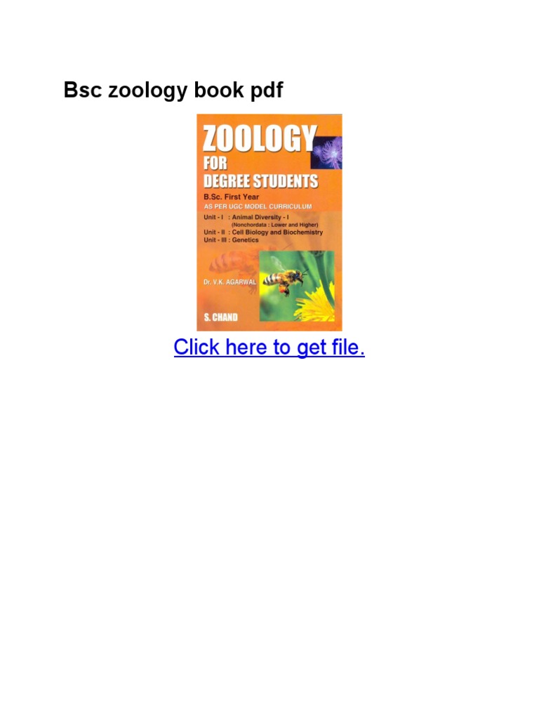 BSC Zoology Book PDF | Bachelor Of Science | Textbook