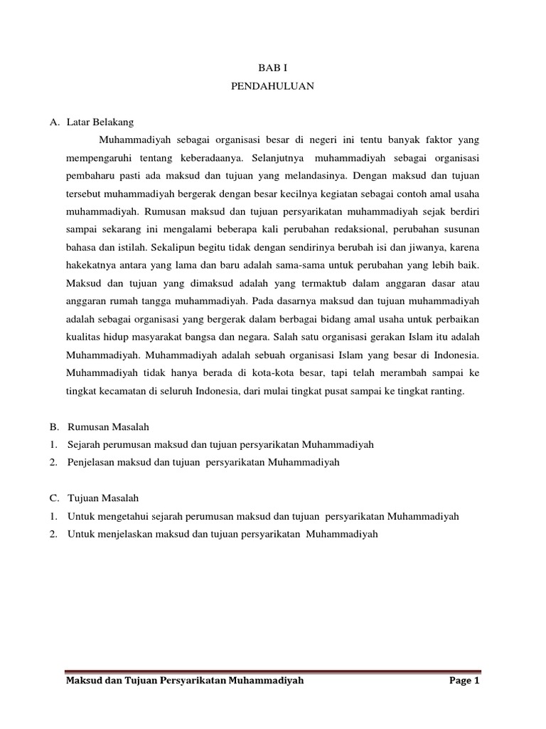 Maksud Dan Tujuan Muhammadiyah | PDF | Karier & Perkembangan | Politik