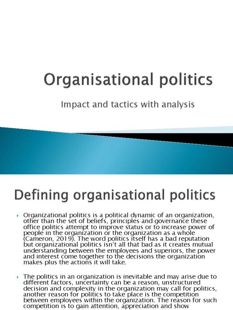 Organisational Politics | PDF | Decision Making | Organizational Behavior