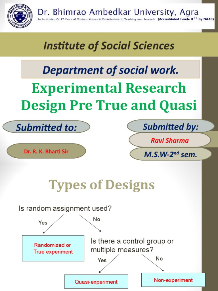 Experimental Research Design Pre True and Quasi | PDF | Experiment ...