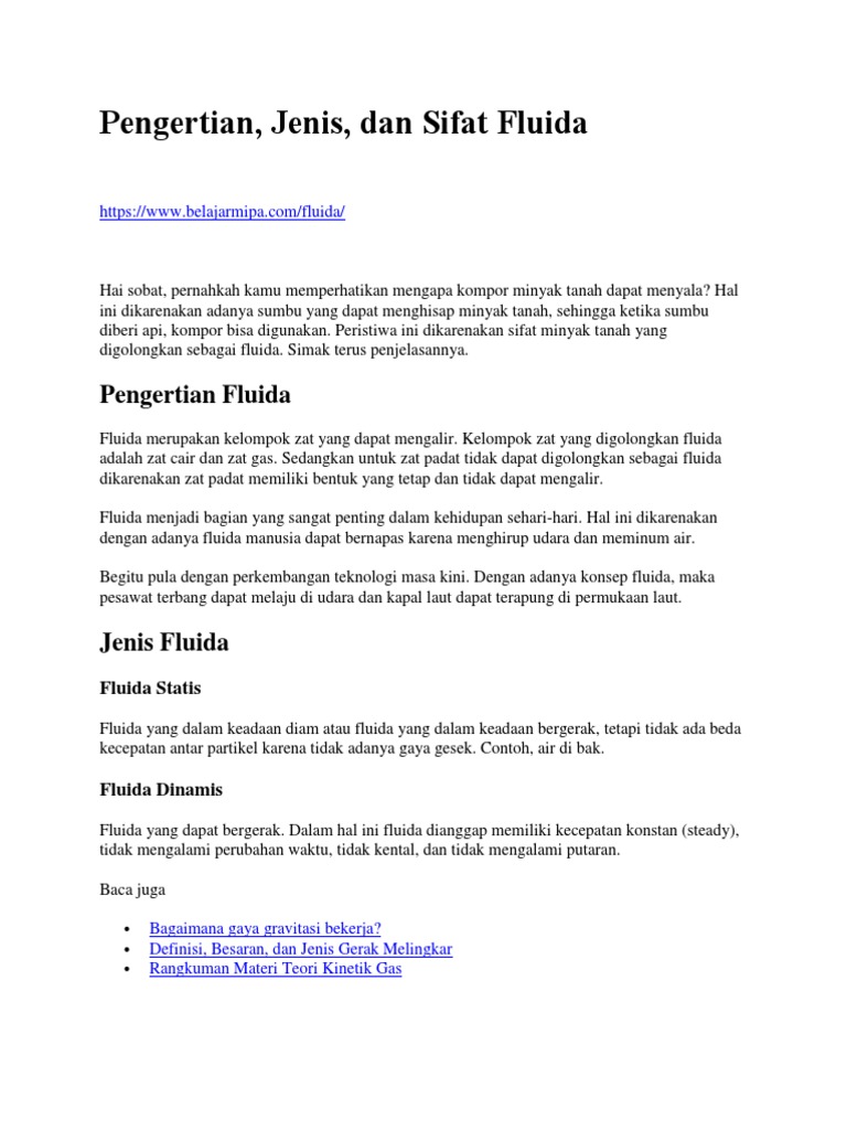 Sifat Fluida | PDF