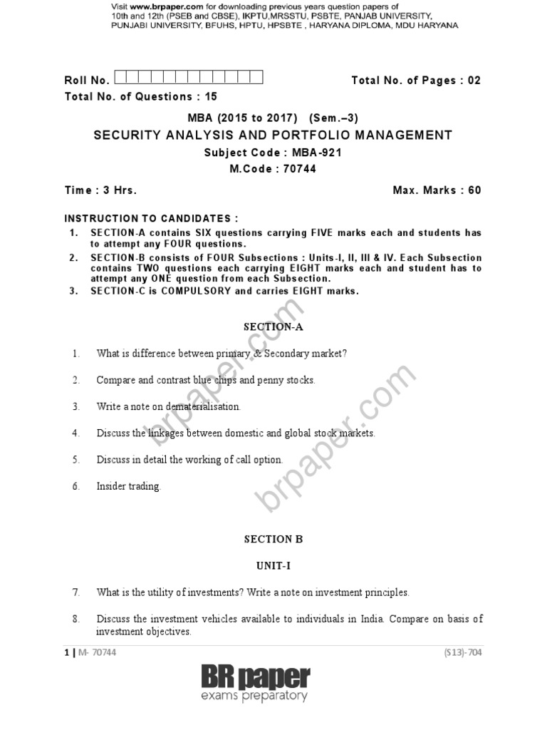 SAPM (3rd) May2019 | PDF | Stock Market | Investing