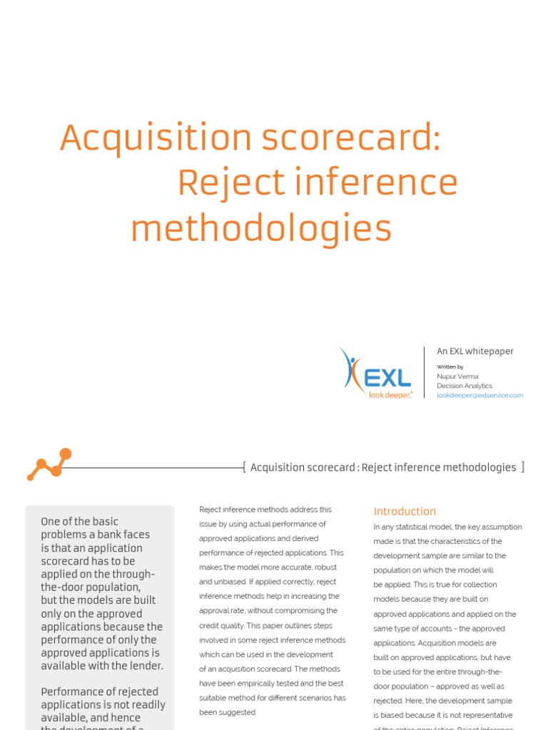 EXL Acquisition Scorecard Reject Inference Methodologies | PDF ...