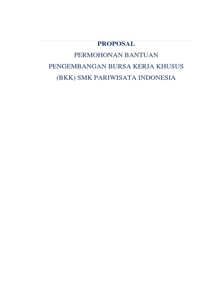 Proposal BKK | PDF
