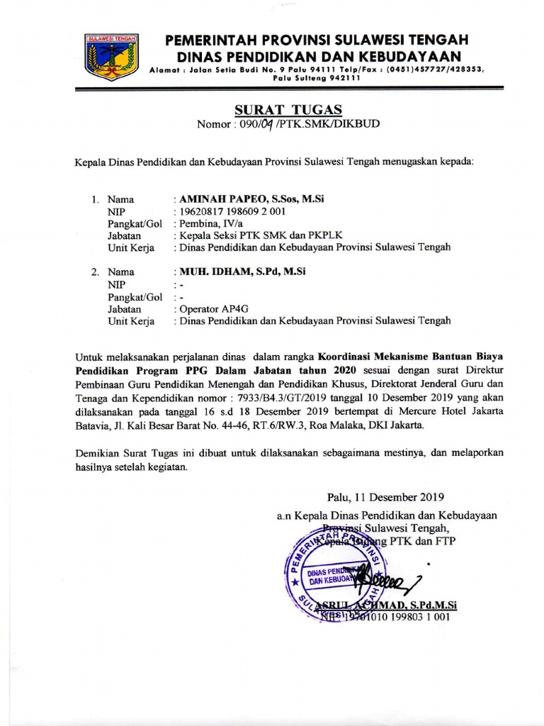 Surat Tugas-Biodata-SPPD | PDF