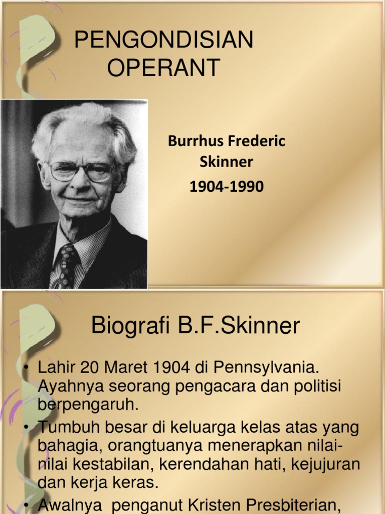 Biografi dan Teori B.F. Skinner | PDF | Pengembangan Diri