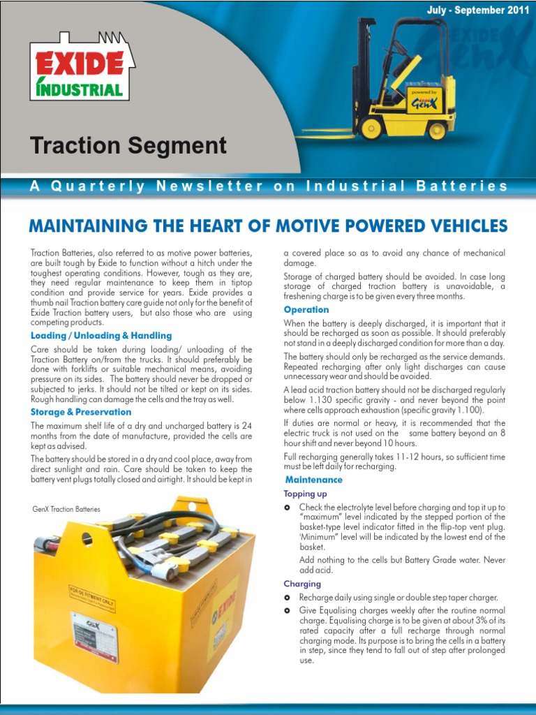 Exide Traction Battery HSP PDF | PDF | Battery Charger | Electric Power