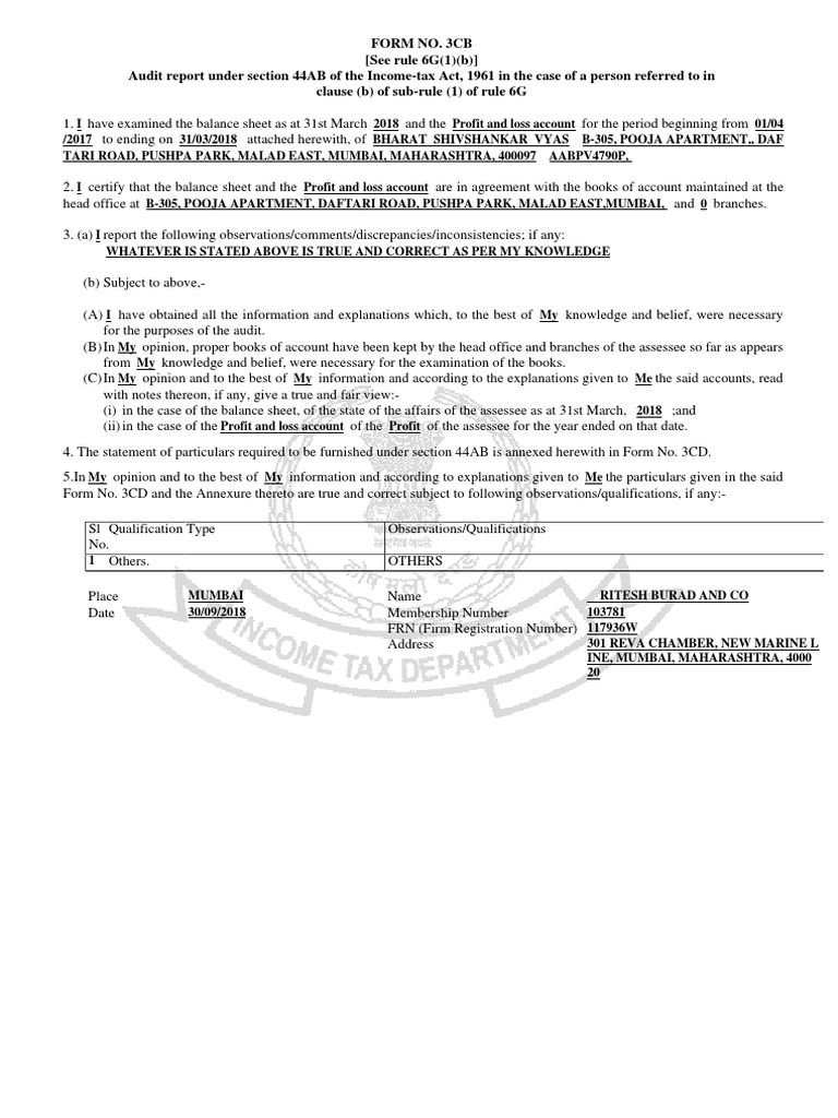 Form 3CB | PDF | Payments | Cheque