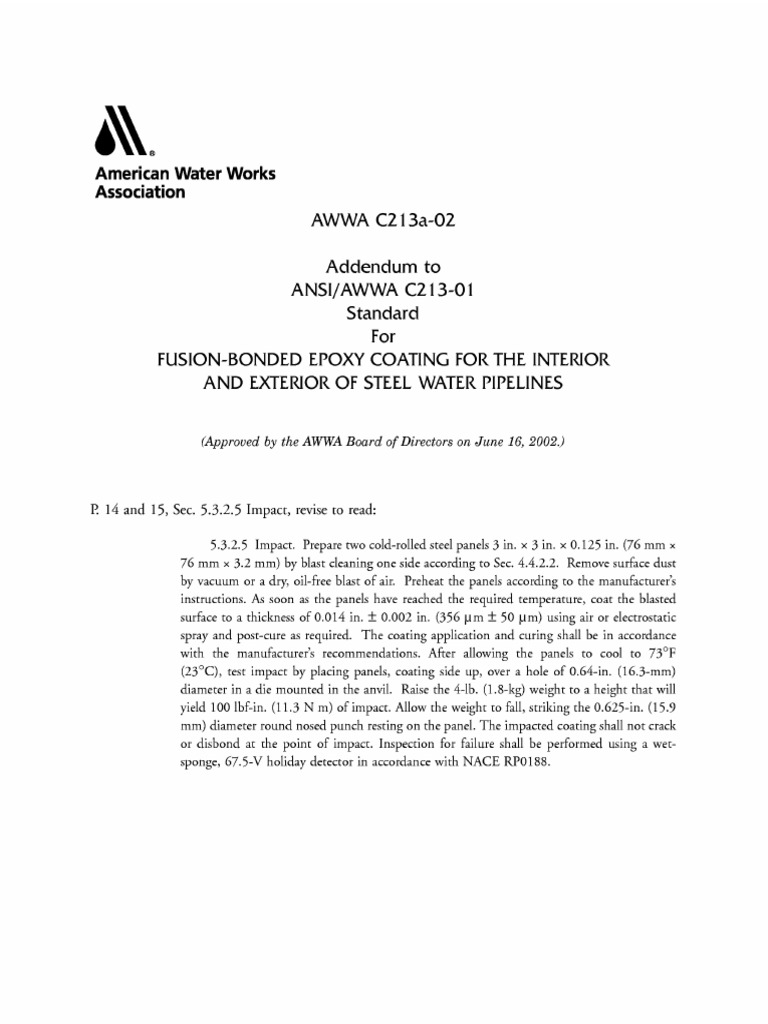 Awwa C213-01 PDF | PDF