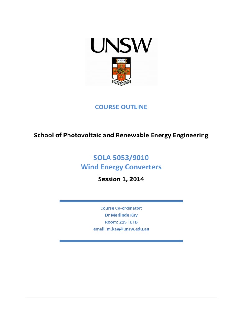 SOLA5053 9010 Course Outline2014 | PDF | Wind Power | Plagiarism
