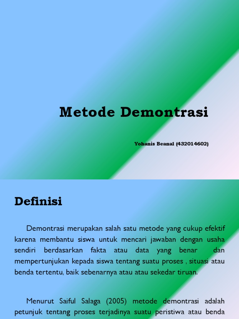 Metode Demonstrasi Efektif | PDF | Karier & Perkembangan