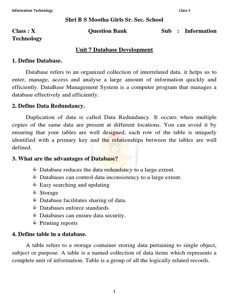 0 Unit 7 Database Development Pdf Relational Database Databases