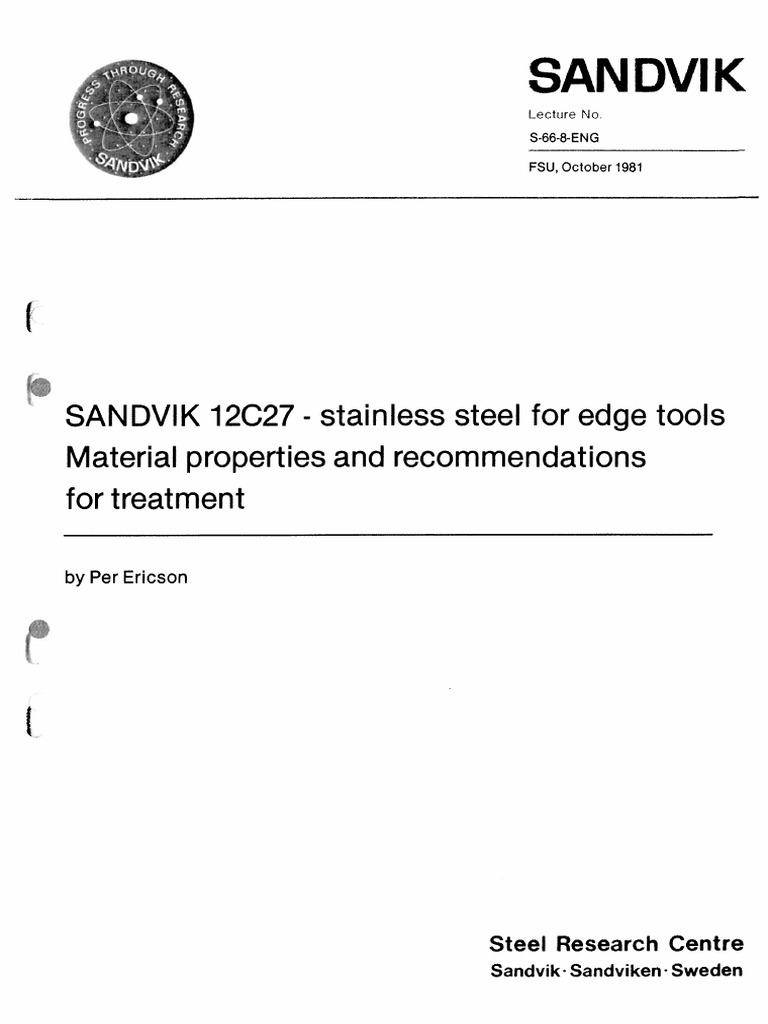 Sandvik Lecture - Hardening - 12C27 | PDF
