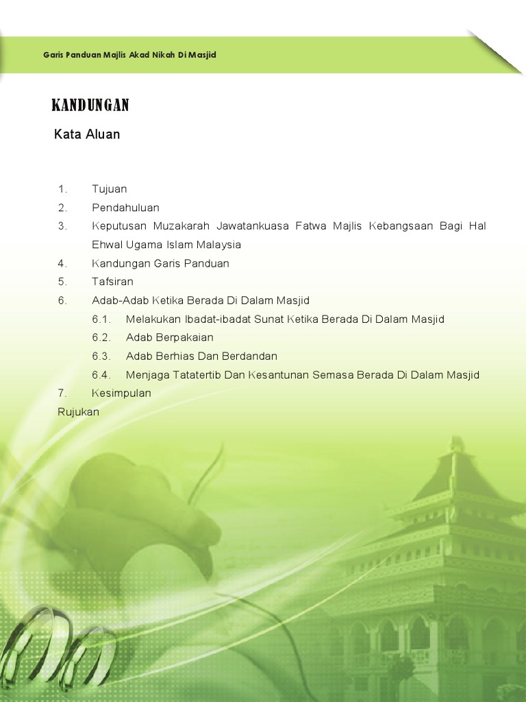 GARIS PANDUAN MAJLIS AKAD NIKAH Nohh PDF | PDF