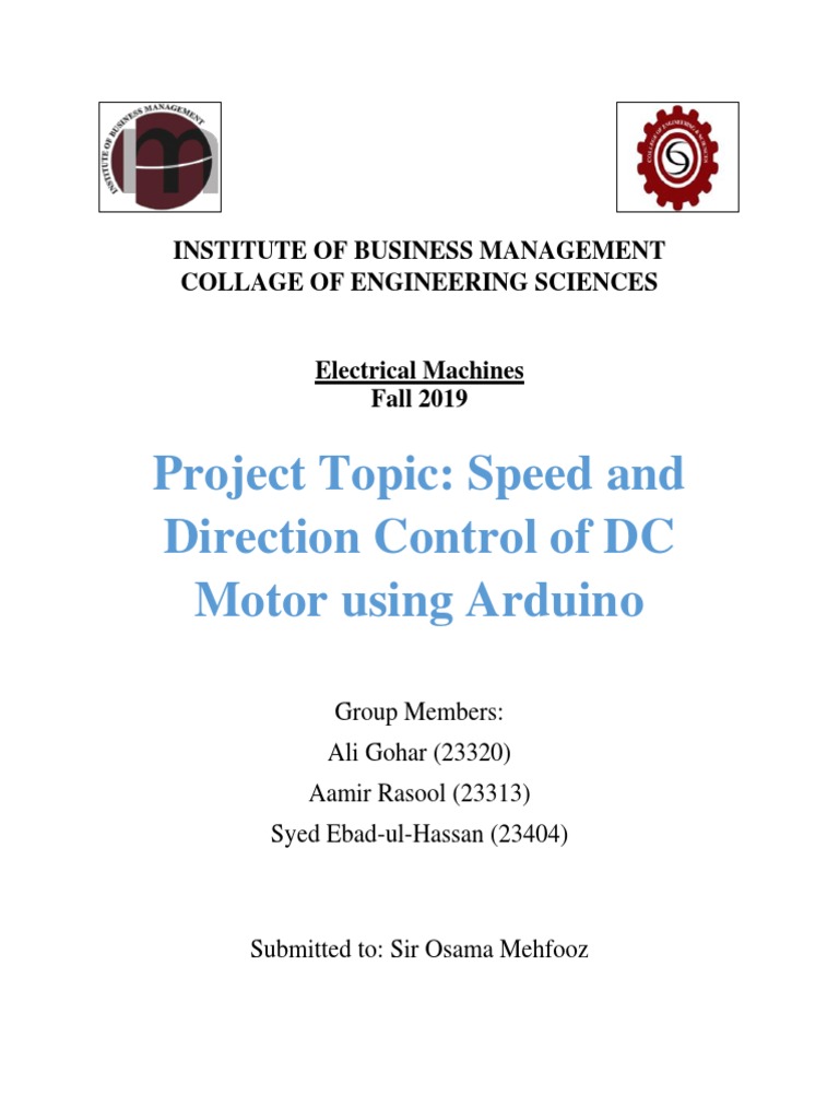 DC Motor Control with Arduino Project | PDF | Electric Motor | Machines