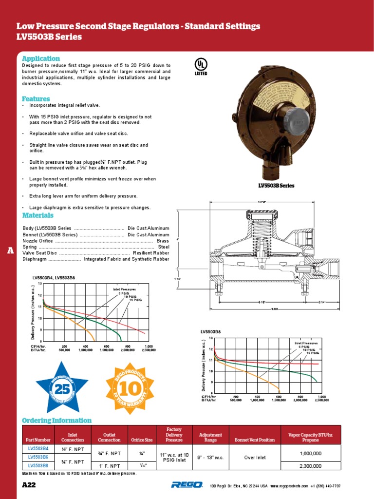 lv5503b Regulator | PDF | Valve | Gas Technologies