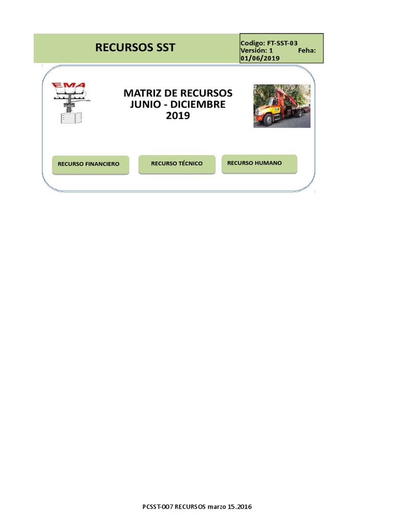 FT-SST-03 Matriz de Recursos | PDF | Business | Naturaleza