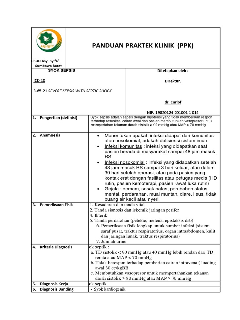 PPK Syok Sepsis | PDF