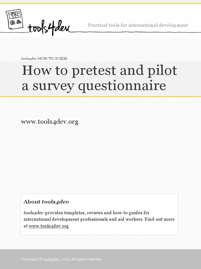 How To Pretest and Pilot A Survey Questionnaire PDF | PDF | Survey ...