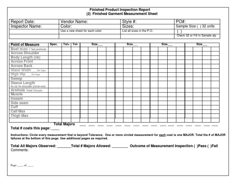 Fpi Report Measurements | PDF