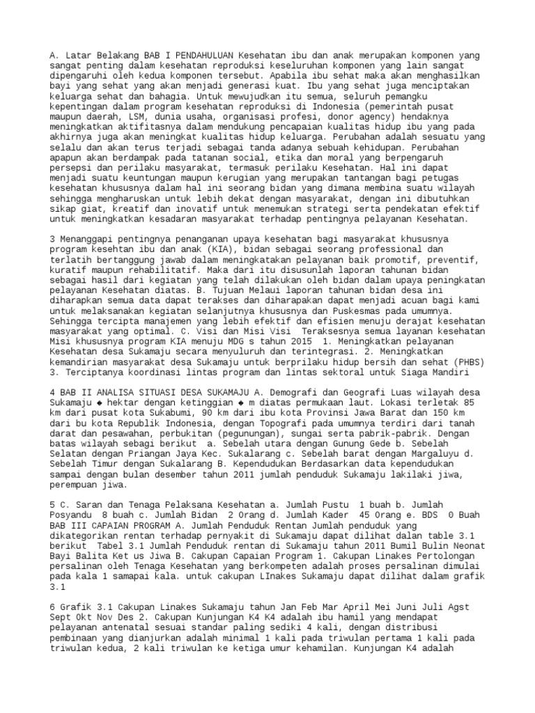 Laporan Tahunan Bidan Yanti | PDF