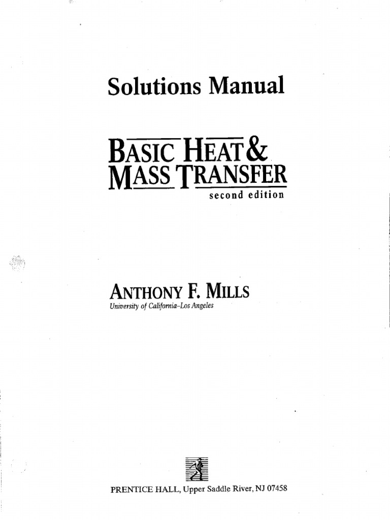 #Mills-Basic H &mass-Transfer, 2ed Solutions-Manual PDF | PDF #Mills-Basic H &mass-Transfer, 2ed Solutions-Manual PDF | PDF